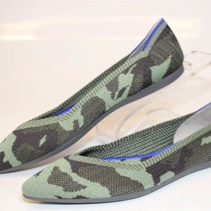 Rothy's | Shoes | Rothys The Point Olive Camo Knit Pointy Toe Ballet ...